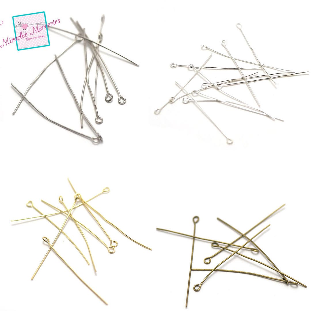 100 Eye Rods 50x7mm 4 Colors to Choose From silver Light - Etsy