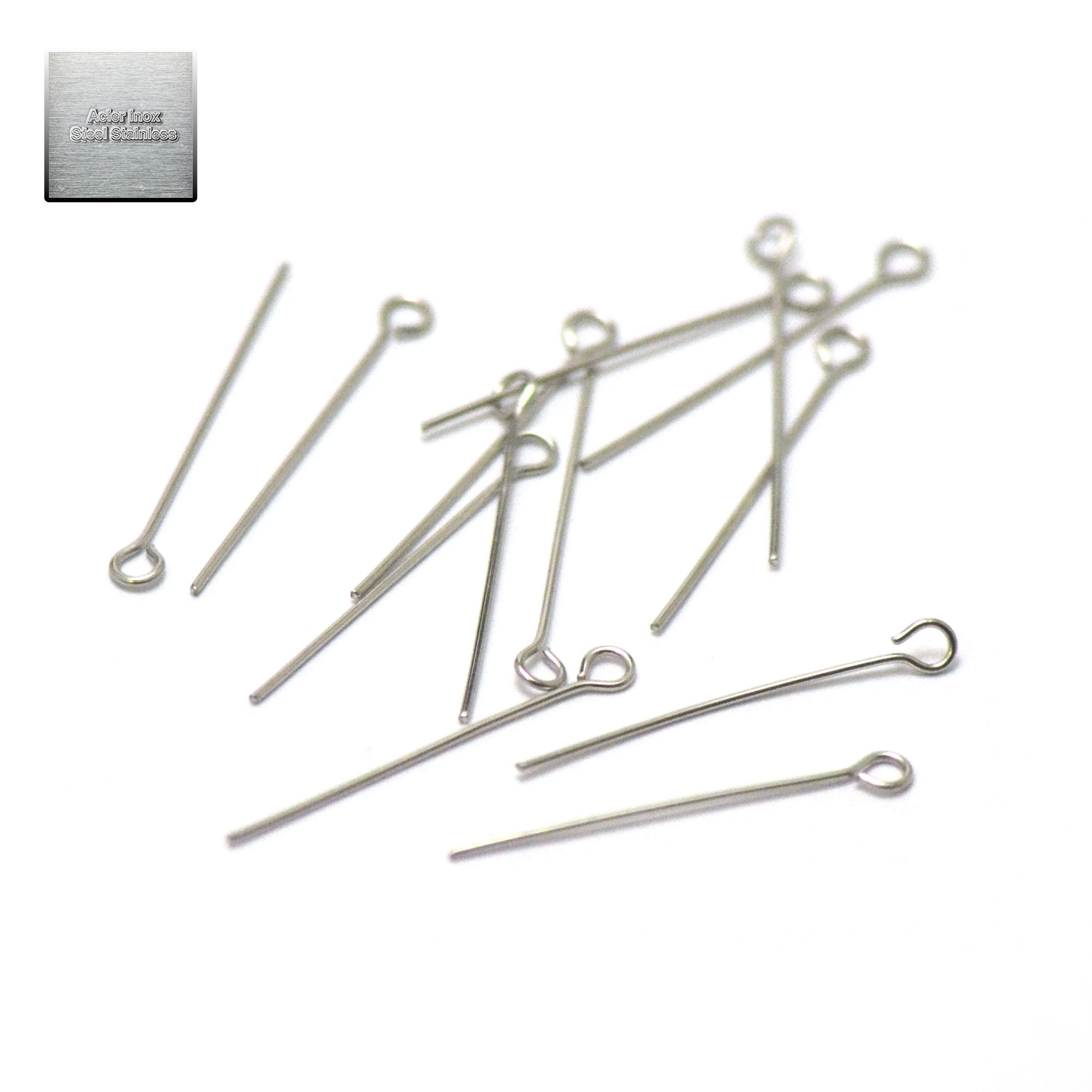 Stainless Steel: 50 Eye Rods 30 Mm Steel Stainless - Etsy