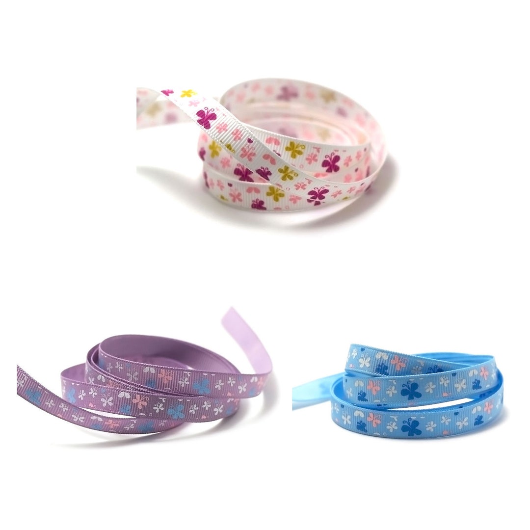 3 M 3 M Free of 10 Mm butterfly Grosgrain Bias Binding, White / Lilac ...
