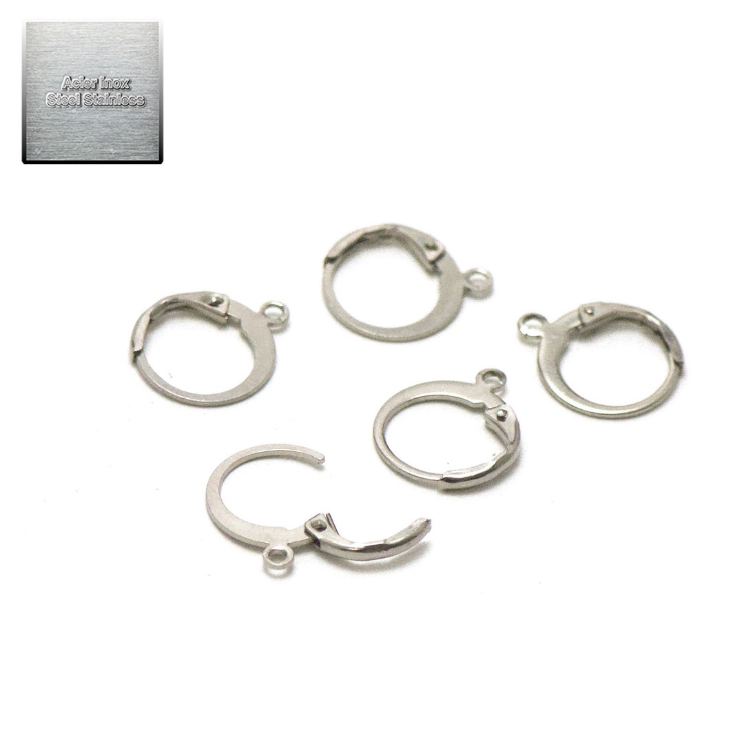 Stainless Steel: 10 Round Sleeper Earring Hooks, 12 Mm - Etsy