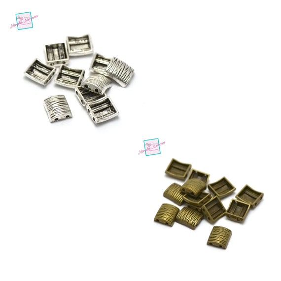 20 Separators 2 Holes 10x9x3 Mm Silver / Bronze - Etsy UK