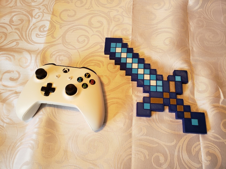 Minecraft Blue Magic Sword 10.5'' Long | Etsy