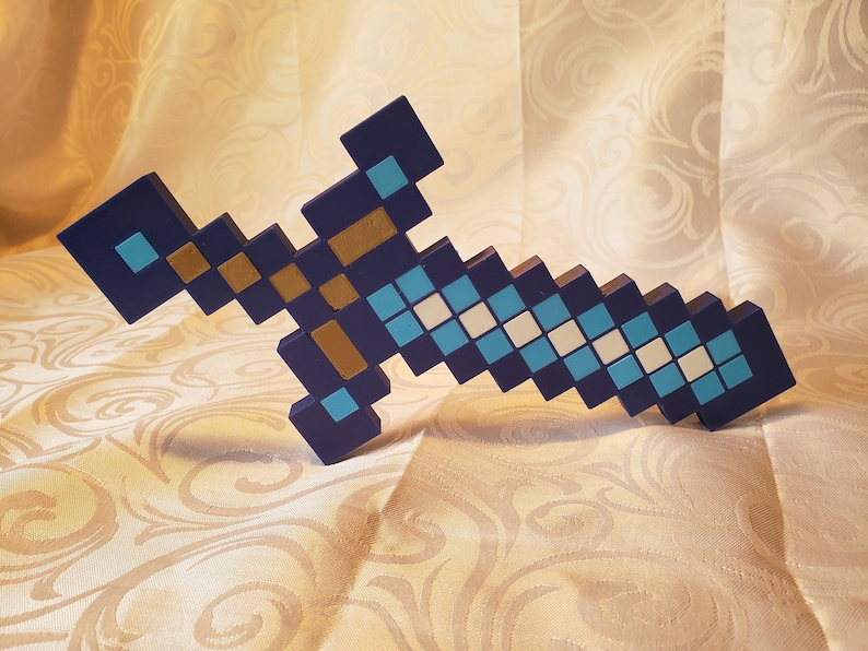 Minecraft Blue Magic Sword 10.5'' Long | Etsy