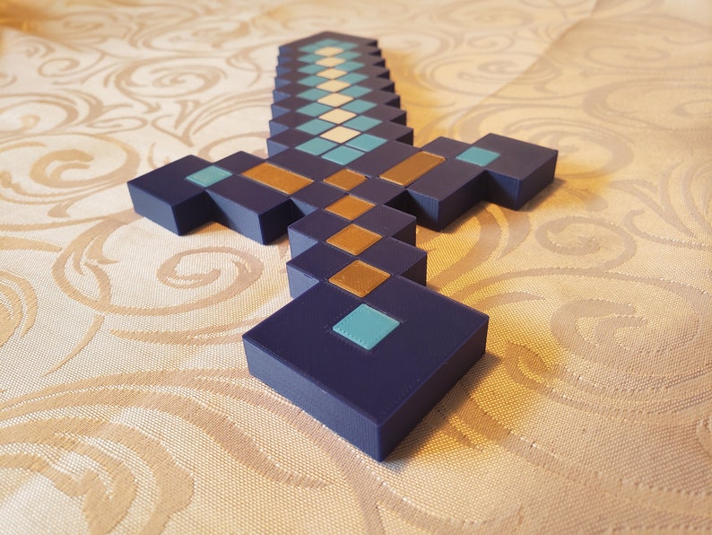 Minecraft Blue Magic Sword 10.5'' Long | Etsy