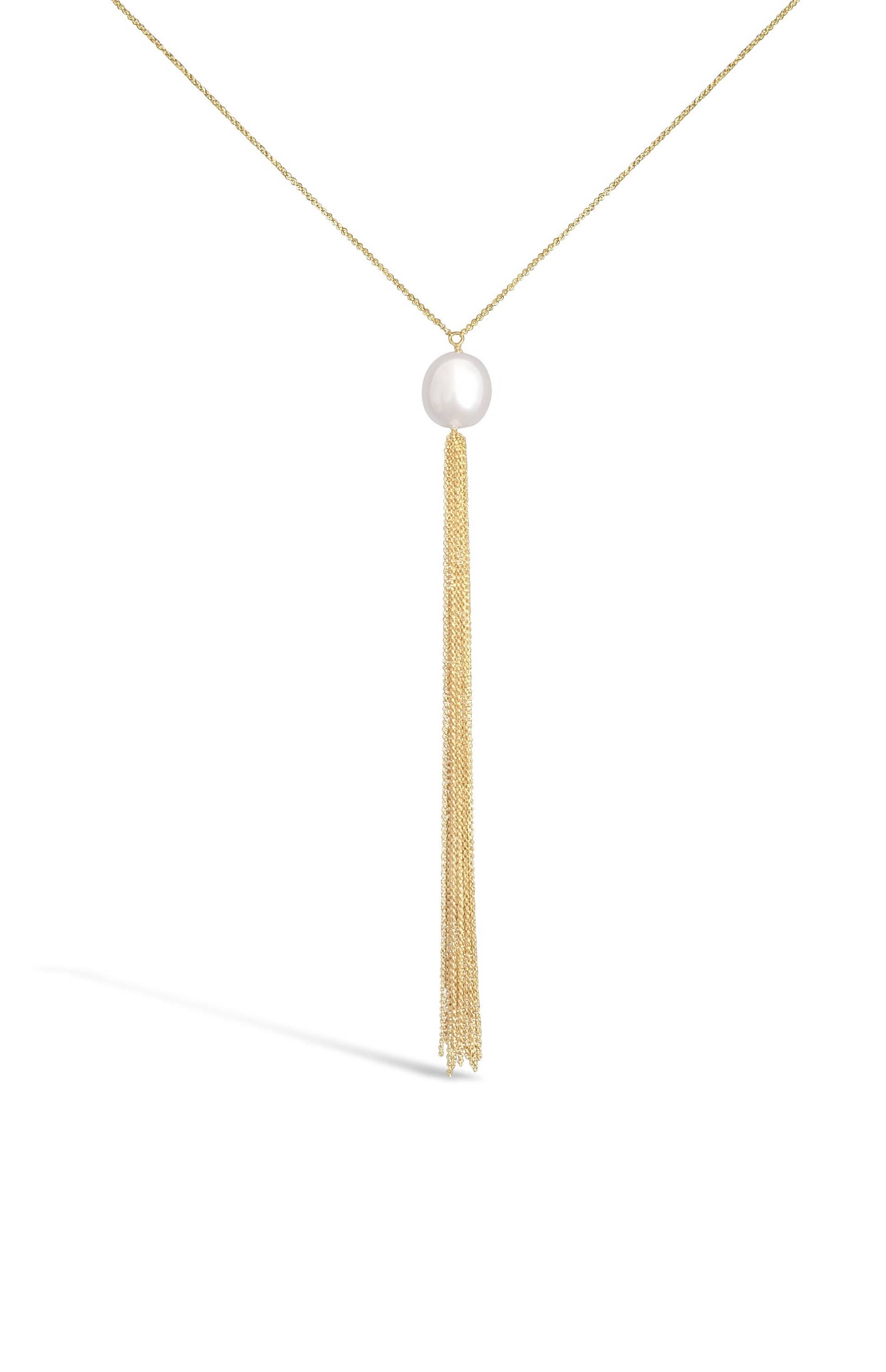 Pearl Tassel Necklace Chain Tassel Necklace Single Pearl Etsy