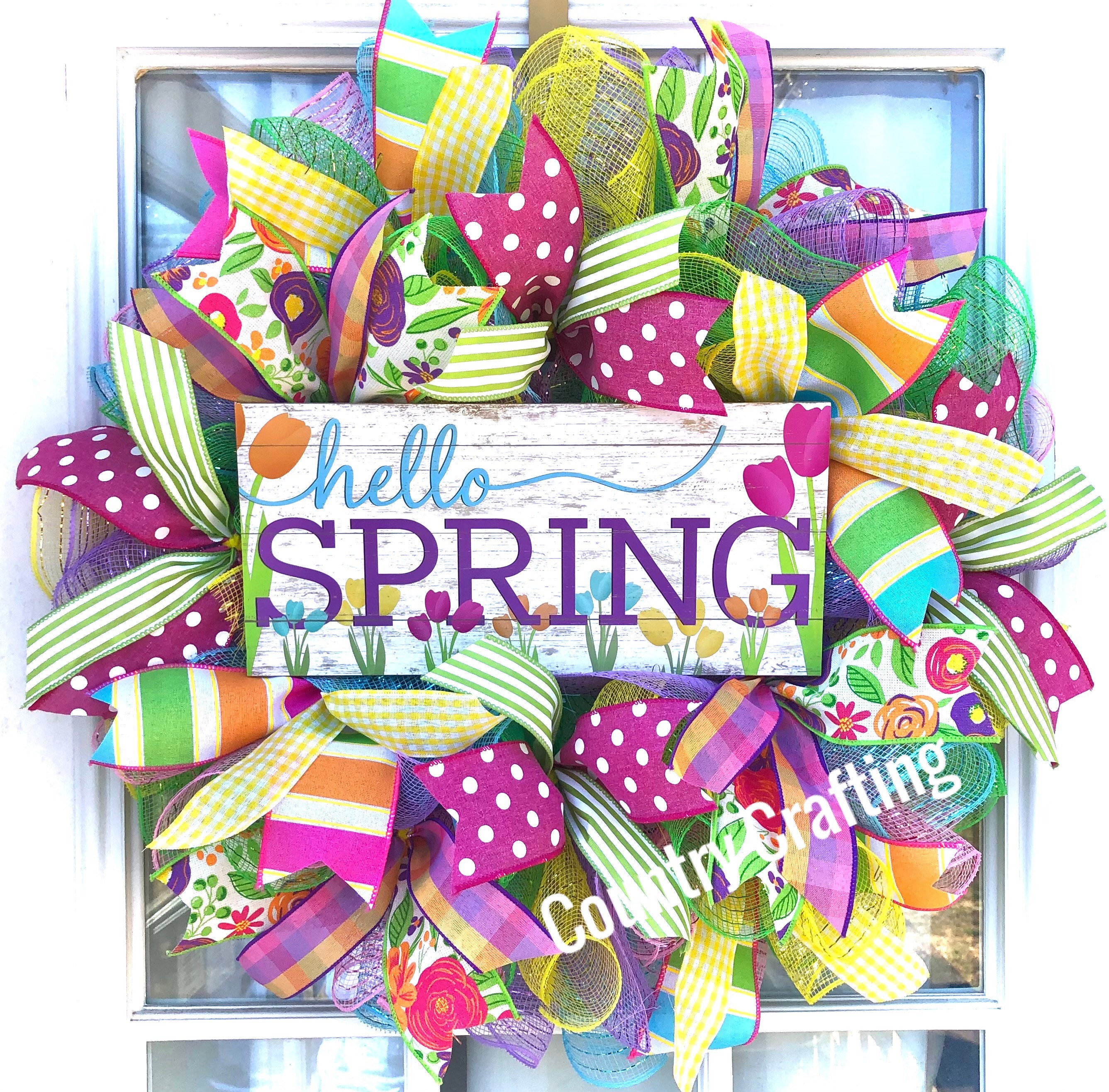 Hello Spring Spring Wreath Everyday Spring Spring Wreath - Etsy