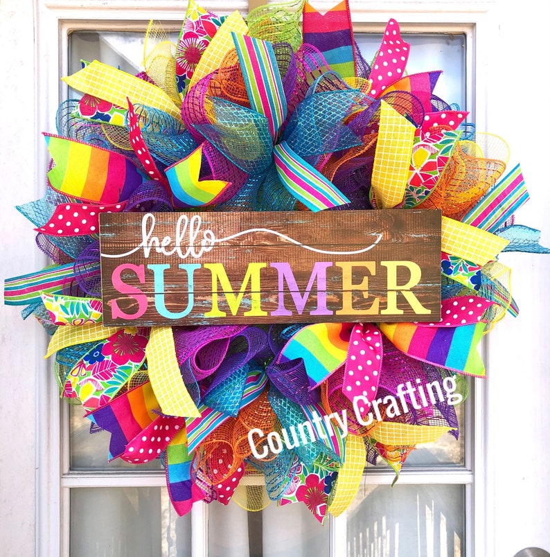 Hello Summer Summer Wreath Sweet Summer Time Hello Summer - Etsy