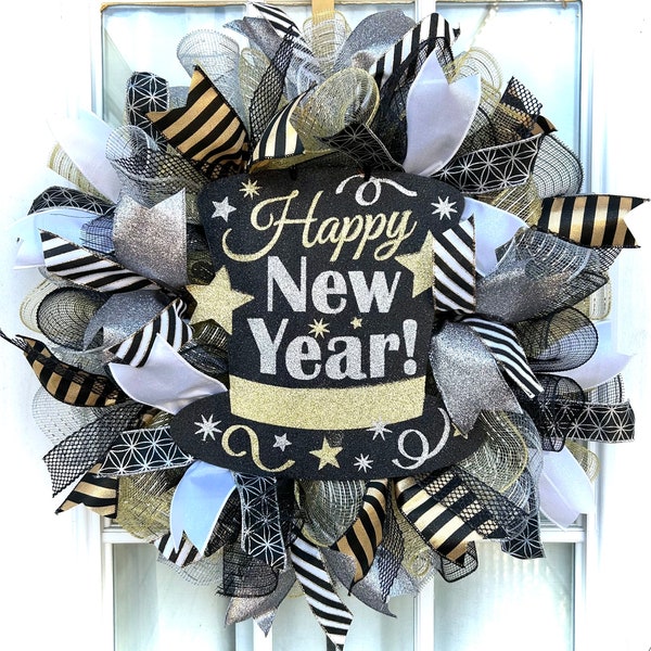 New Year Wreath - Etsy