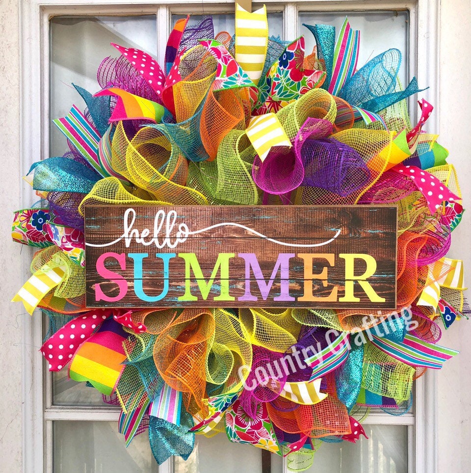 Hello Summer Summer Wreath Sweet Summer Time Hello Summer - Etsy