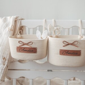 Crib Hanging Basket for Baby, Crib Pocket Organizer, Newborn Organizer ...