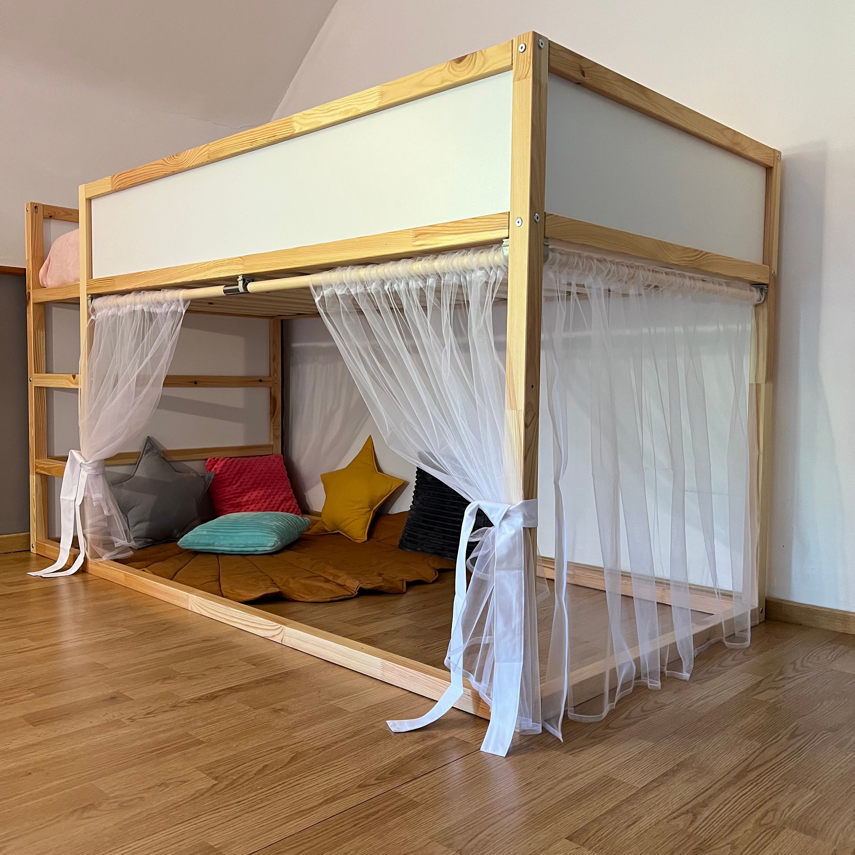 Ikea Kura Curtain Kura Curtains Loft Bed Curtain Ikea Kura Bed Ikea Kura Bunk Curtain Canopy Bed House Bed Canopy Etsy UK