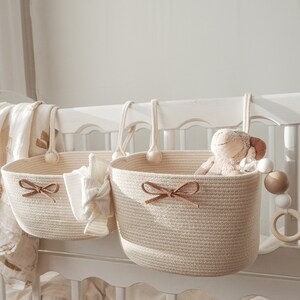 Crib Hanging Basket for Baby, Crib Pocket Organizer, Newborn Organizer ...