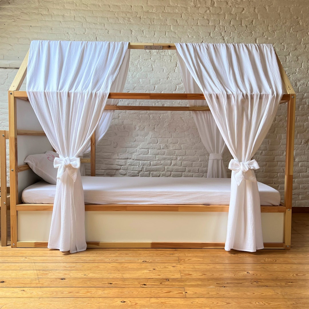 Muslin Canopy, Toddler Bed Canopy, Montessori House Bed Canopy, Crib ...