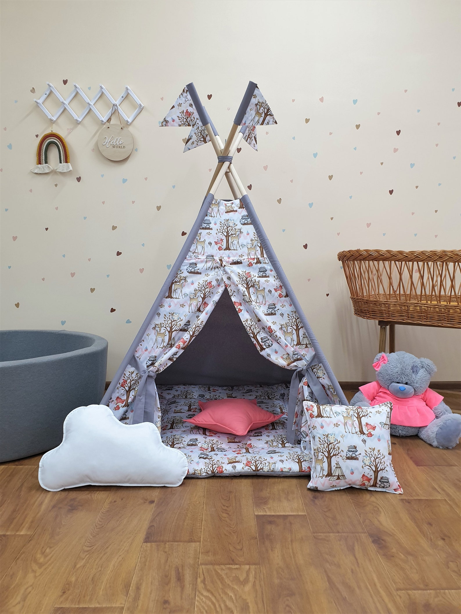 Teepee Play Tent Wigwam Teepee for Kids Playhouse Kids - Etsy