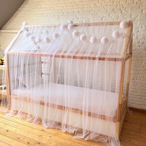 Tulle Canopy, Toddler Bed Canopy, Montessori House Bed Canopy, Crib ...