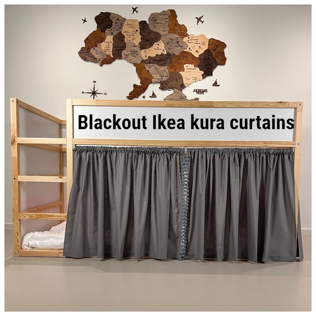 Blackout Ikea Kura Curtain, Kura Curtains, Loft Bed Curtain, Ikea Kura Bed, Ikea Kura Bunk ...
