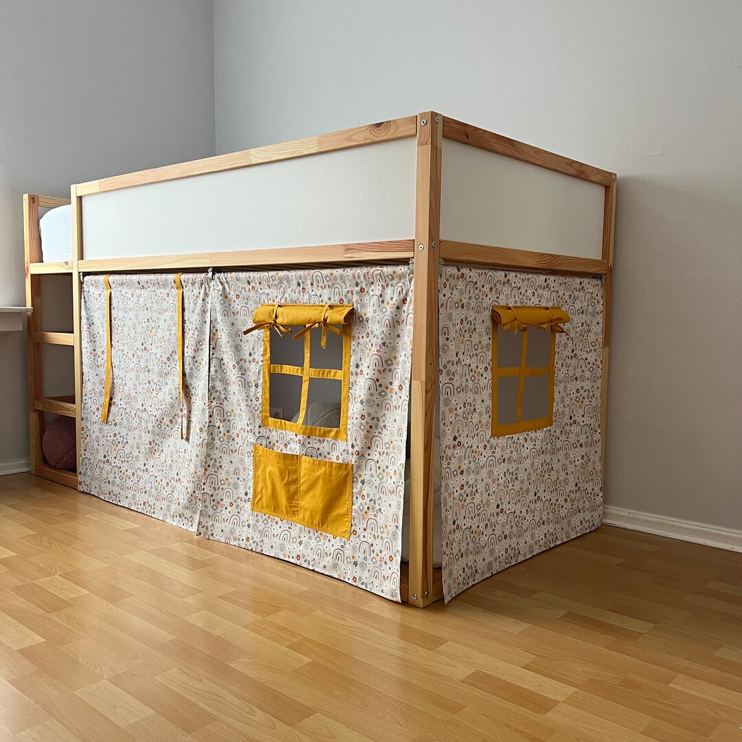 Rainbow Ikea Kura Curtain, Kura Curtains, Loft Bed Curtain, Ikea Kura ...
