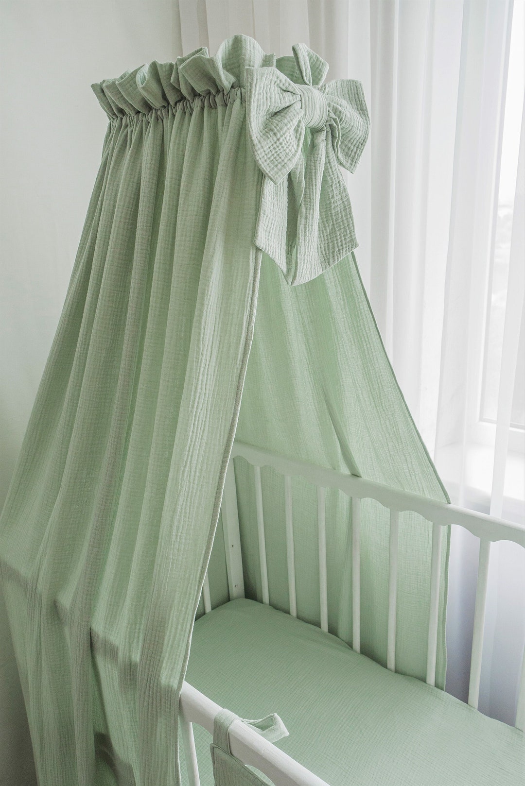 Muslin Crib Canopy, Montessori Bed Canopy, Bed Canopy, Canopy Nursery ...