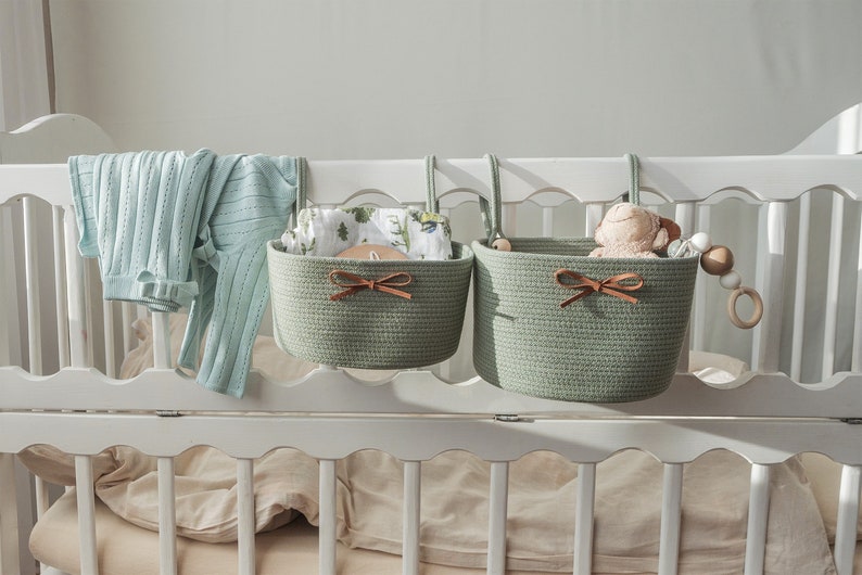 Crib Hanging Basket for Baby, Crib Pocket Organizer, Newborn Organizer ...