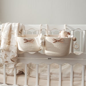 Crib Hanging Basket for Baby, Crib Pocket Organizer, Newborn Organizer ...