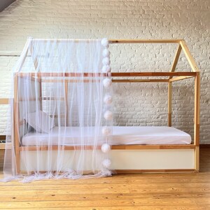 Tulle Canopy, Toddler Bed Canopy, Montessori House Bed Canopy, Crib ...
