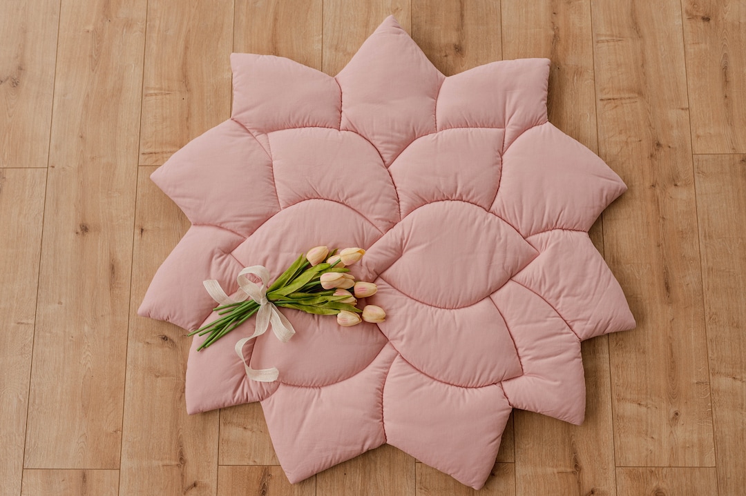 Flower Play Mat, Leaf Play Mat, Baby Play Mat, Nursery Floor Mat, Kids ...