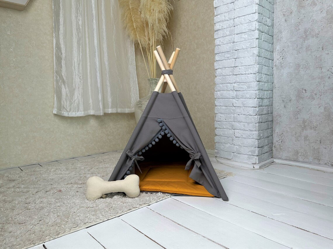 Personalized Pet Teepee, Pet Tipi, Dog Teepee, Boho Dog House, Cat Tipi ...