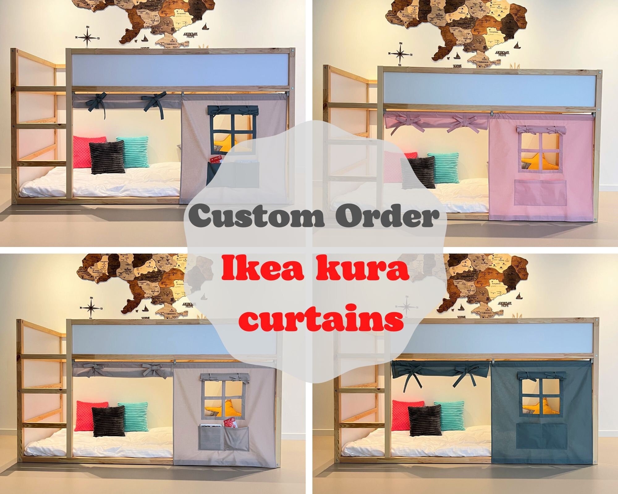 Ikea Kura Curtain Kura Curtains Loft Bed Curtain Ikea Kura - Etsy