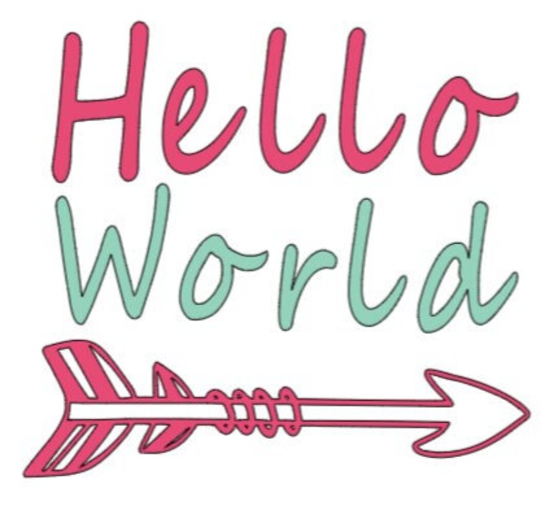 Hello World SVG - Etsy