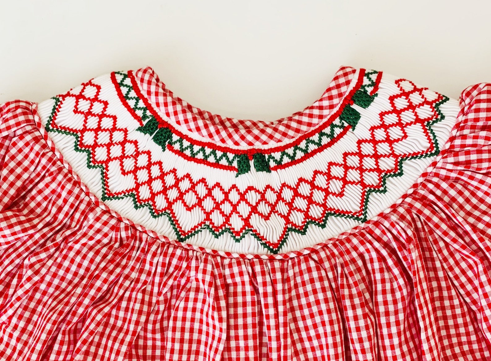 Christmas Smocked Dress Girls Smocked Dress Gingham Smocked | Etsy