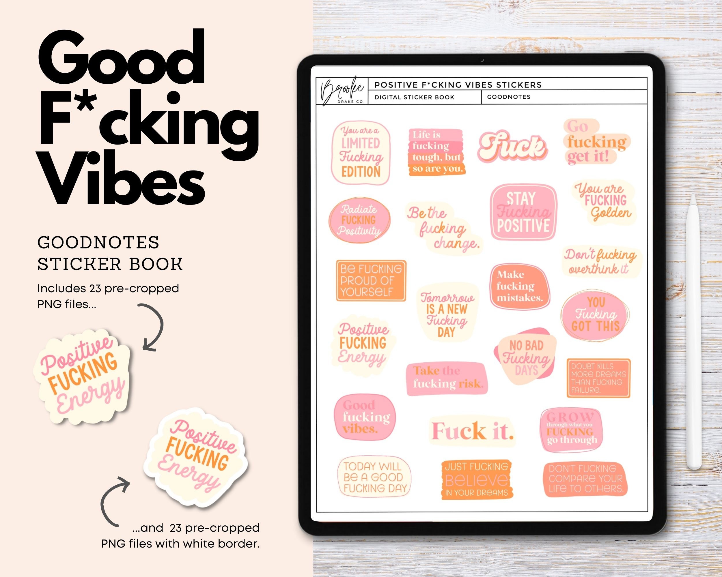 Digital Sticker Bundle Swear Words Stickers for Goodnotes - Etsy