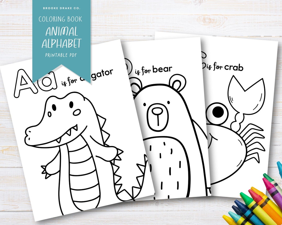 Animal Alphabet Coloring Book: ABC Preschool Activity (PDF) - Etsy