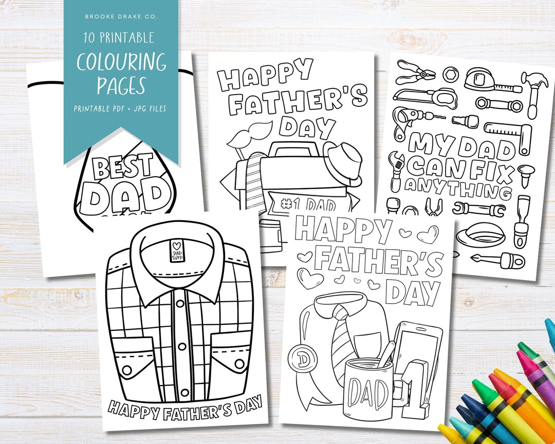 Father's Day Colouring Pages, Best Dad Ever Printable for Kids and ...