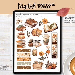 Book Lover Digital Stickers, Goodnotes Sticker Book, Digital Planner ...