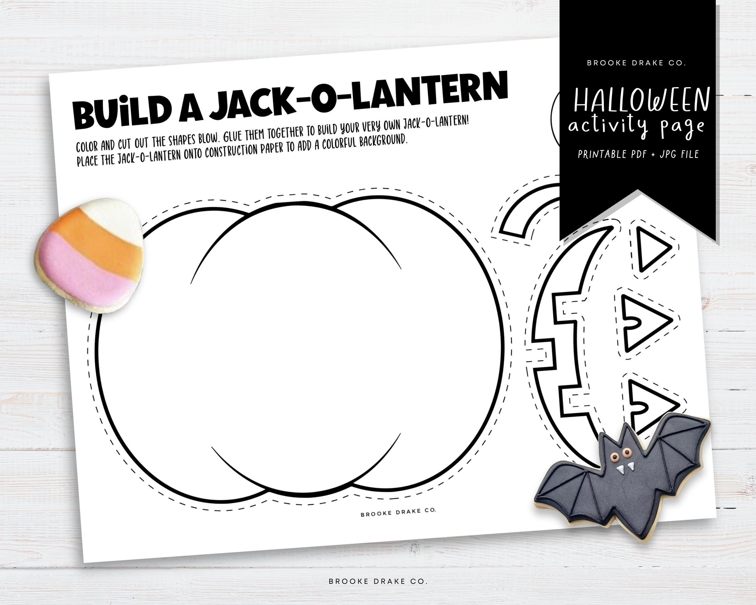 Build a Jack O'lantern Printable Craft, Indoor Preschool Activity, Kids ...