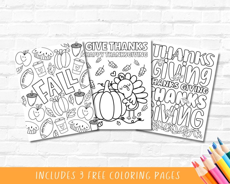 Kids Thanksgiving Activity Pages: Printable Fall DIY (PDF + Jpegs) - Etsy