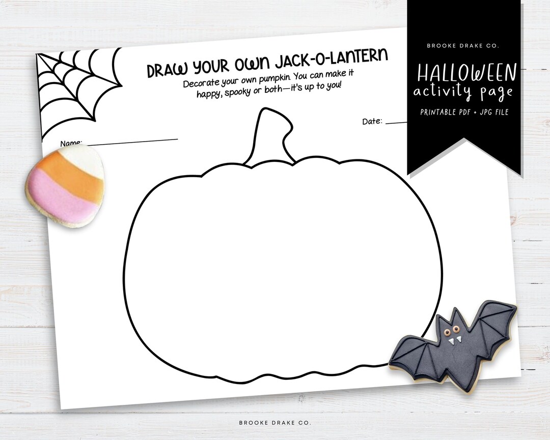 Jack O'lantern Coloring Page: Halloween Activity (PDF + JPG) - Etsy