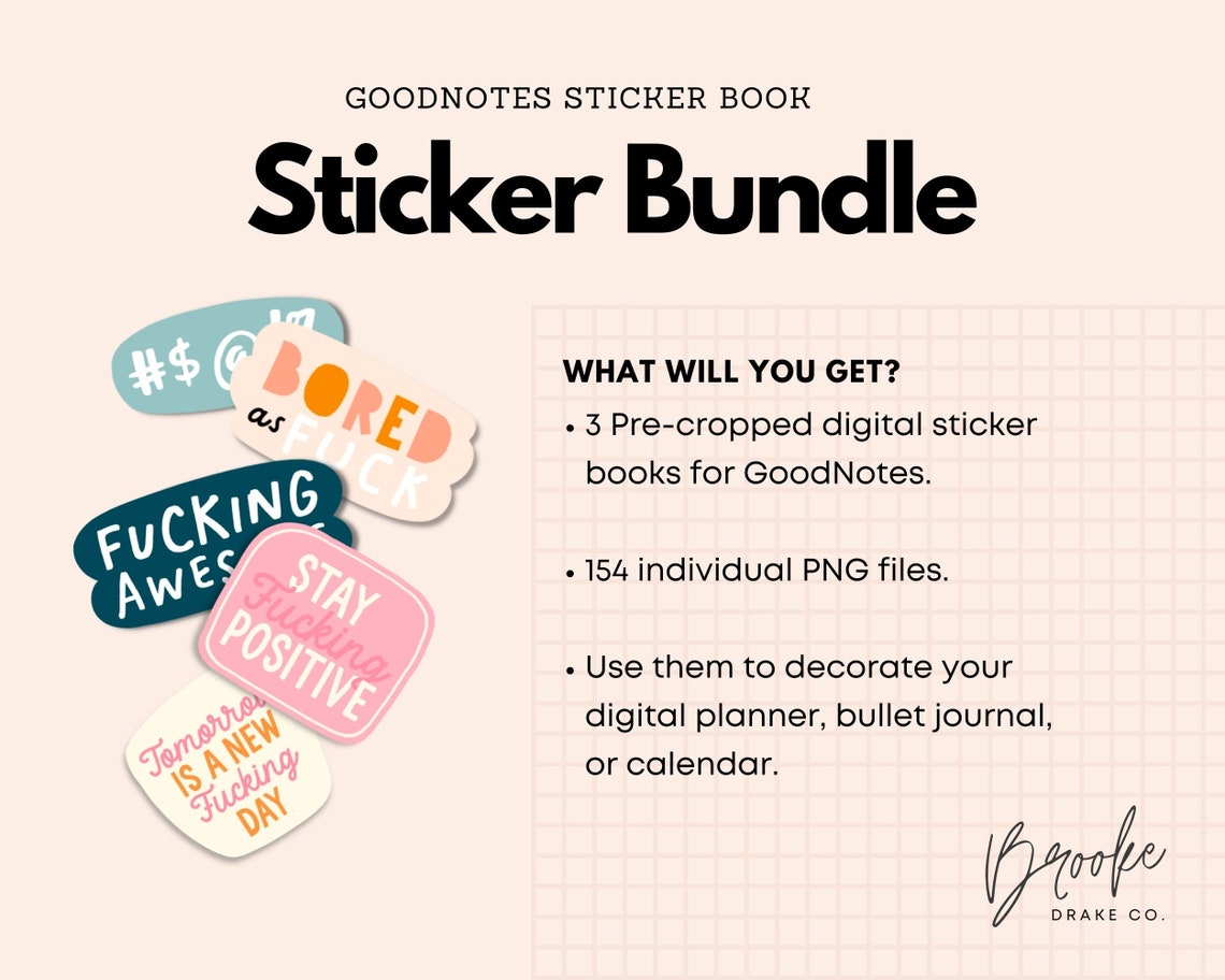Digital Sticker Bundle Swear Words Stickers for Goodnotes - Etsy