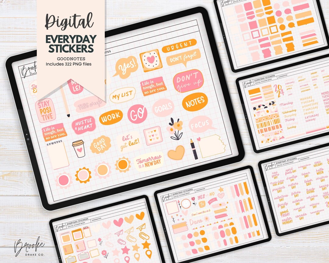 Everyday Digital Stickers, Goodnotes Sticker Book, Digital Planner ...