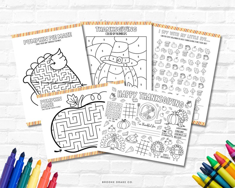 Kids Thanksgiving Activity Pages Download, Printable Fall Activity ...