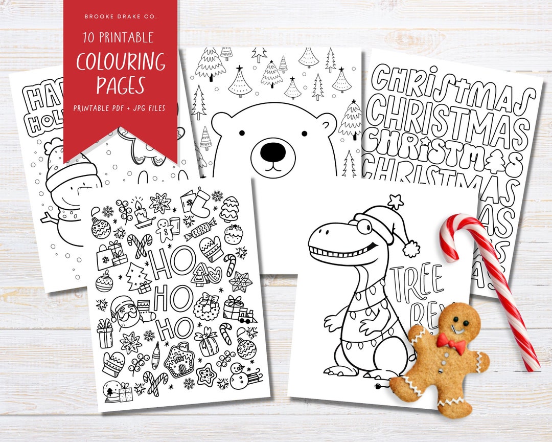 10 Christmas Colouring Pages, Christmas Printable for Kids and ...