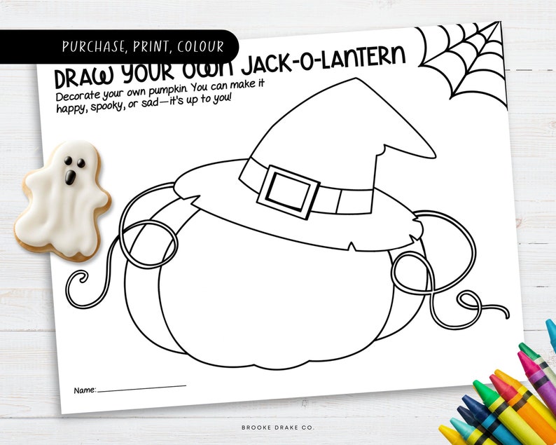 Jack O'lantern Coloring Page: Printable Halloween Activity (PDF, JPEG ...