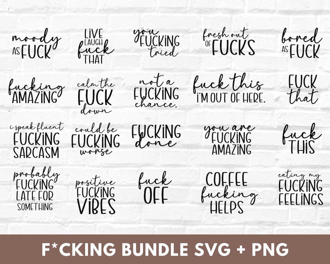 Swear Bundle SVG, Funny Rude Adult SVG Files for Cricut, PNG - Etsy