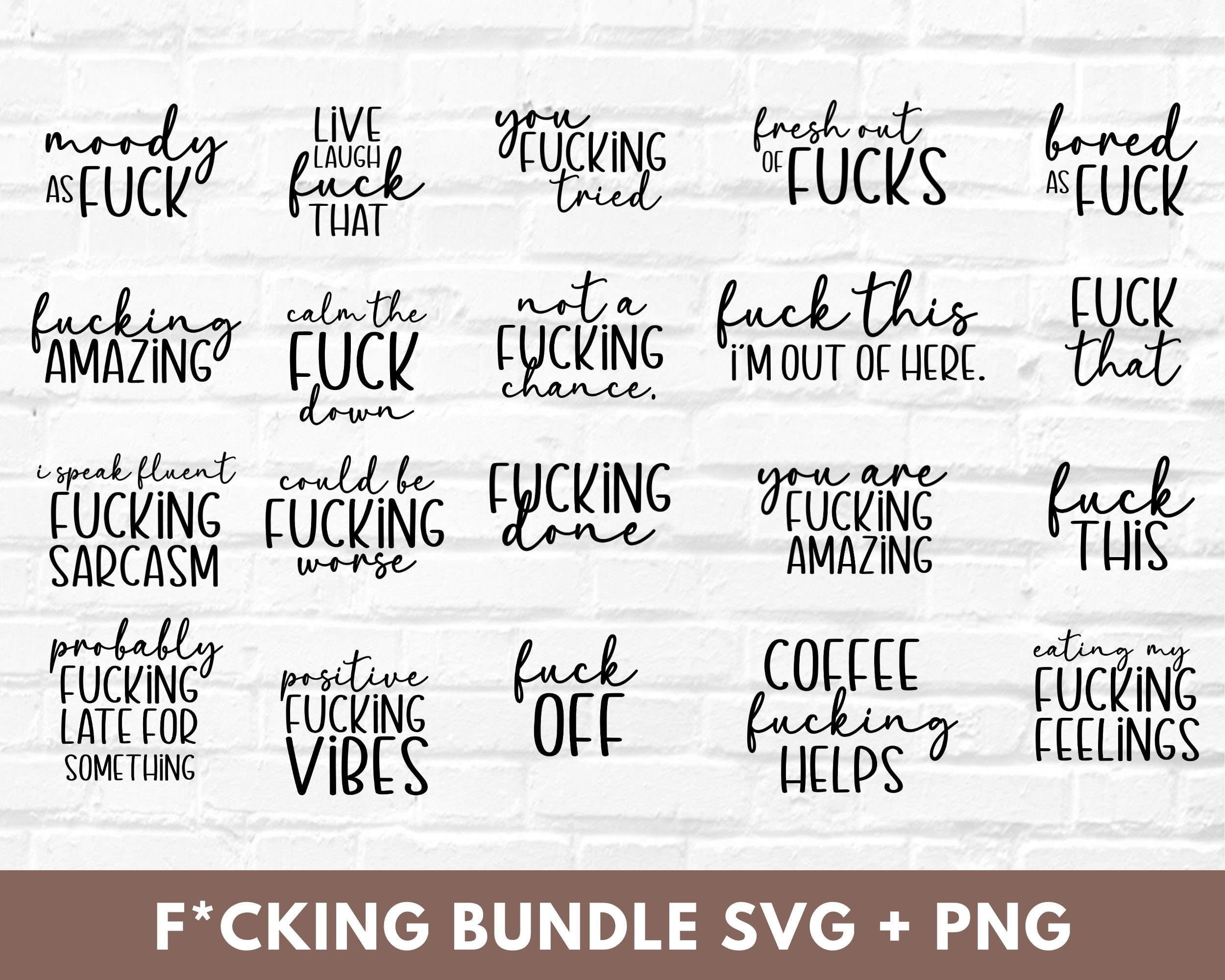 Swear Bundle SVG, Funny Rude Adult SVG Files for Cricut, PNG - Etsy