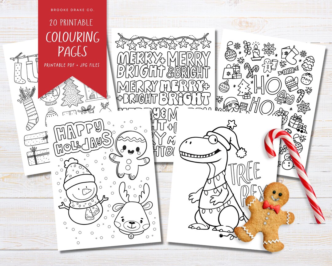 20 Christmas Coloring Pages: Printable Holiday Activity (PDF) - Etsy