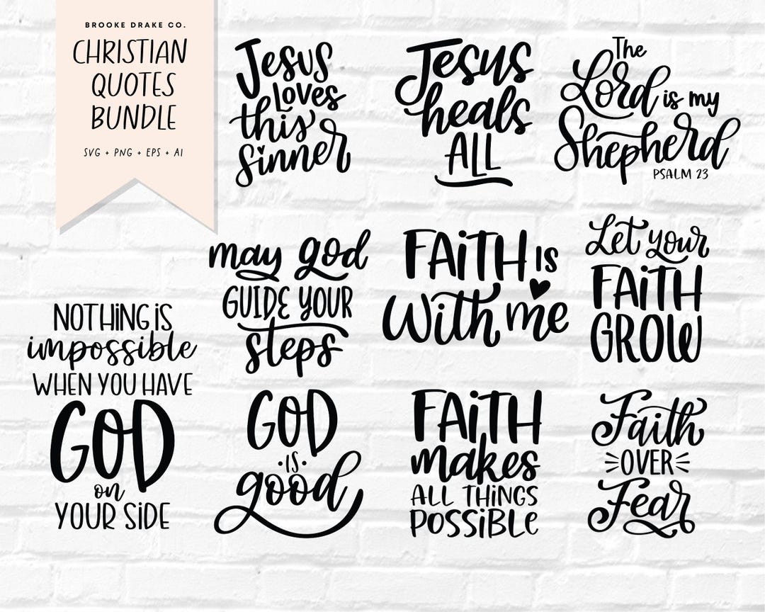 Christian Quotes SVG Bundle, Faith Cut Files, Cricut, Bible Verse SVG ...