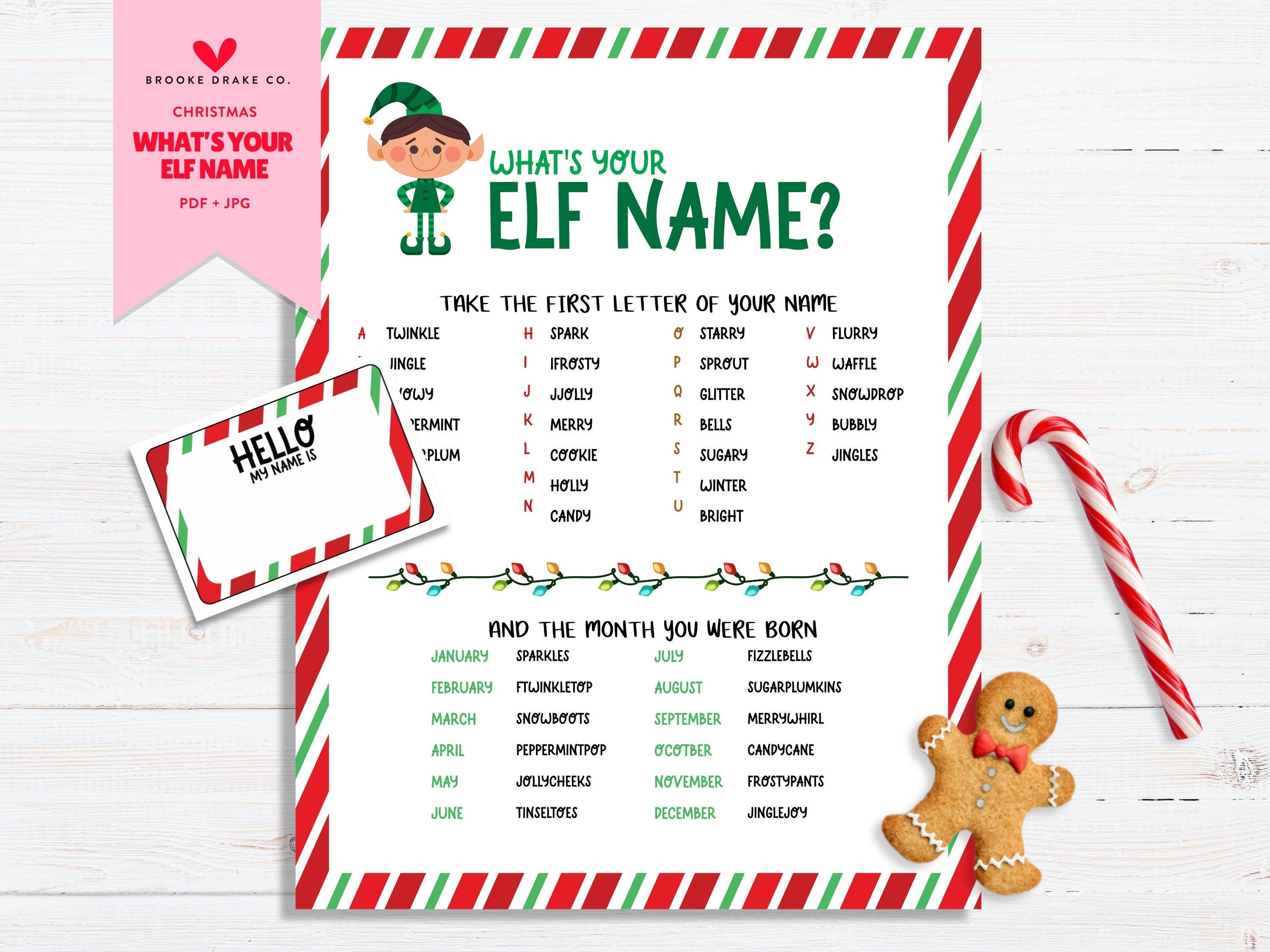 What’s Your Elf Name? Printable Game: Christmas Party Activity (digital ...