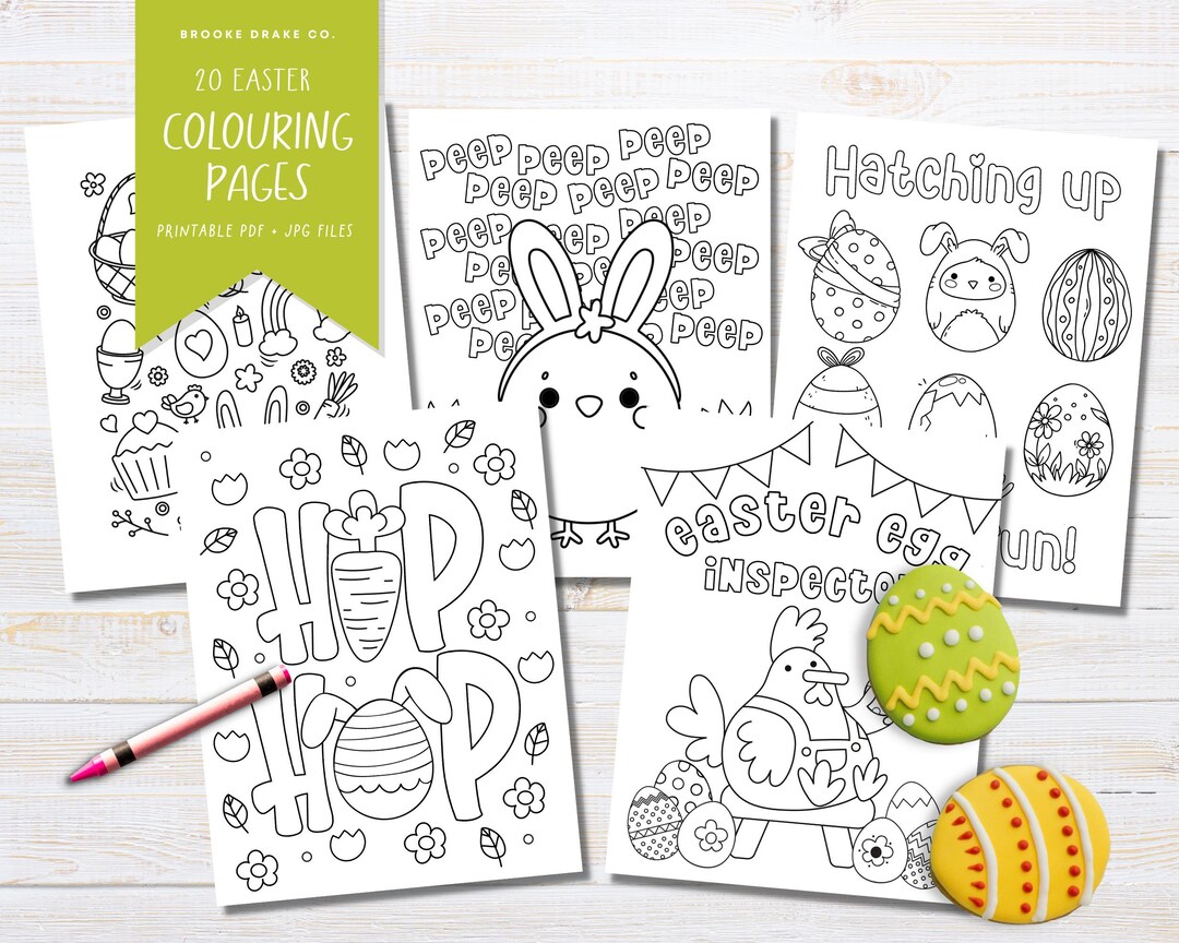 Easter Coloring Pages: Kids & Preschool Printable (PDF) - Etsy