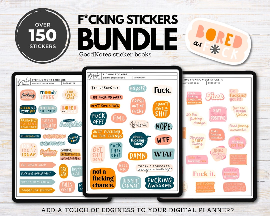 Digital Sticker Bundle, Swear Words Stickers for Goodnotes, Digital ...