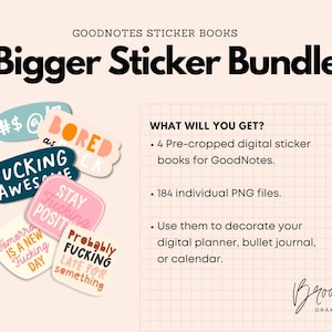 Digital Sticker Bundle, Swear Words Stickers for Goodnotes, Digital ...